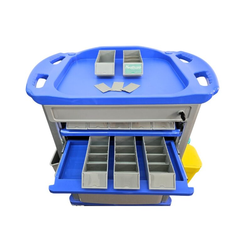 Coche de medicamentos Unidosis, ABS-aluminio - 50 camas. - Healthcorp